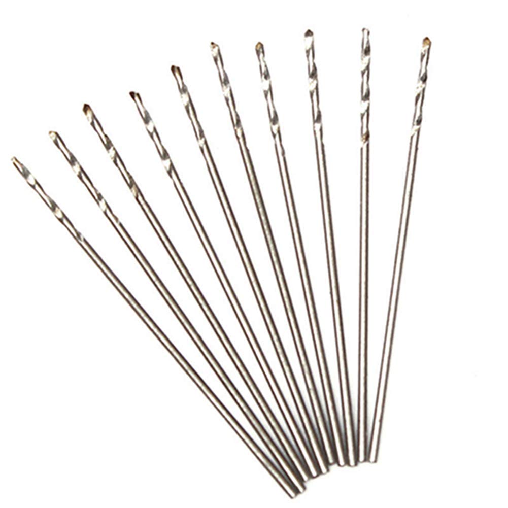 mogen886 10Pcs/Set 0.3mm-3mm Micro HSS Spiral Twist Drill Bits Set Mini Drilling Tool Silver 0.9mm