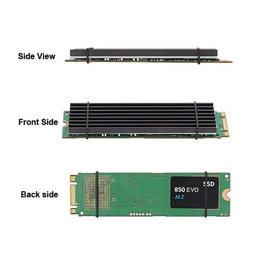 genrice 2 Pack Aluminum Heatsink andMounting Screw Screwdriver Kit,PCIe NVMe M.2 2280 ssd Heatsinks Coolerand Silicone Thermal pad