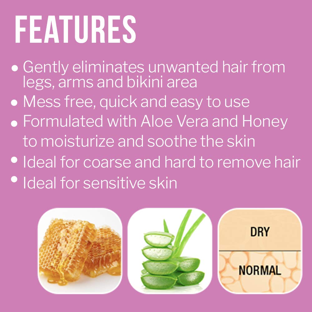 Andrea Roll-On Hair Removal Cream for Unwanted Body Hair, Gentle Depilatory Cream for Arms, Legs, and Bikini, Easy-to-Use Hair Remover, 2 Pack