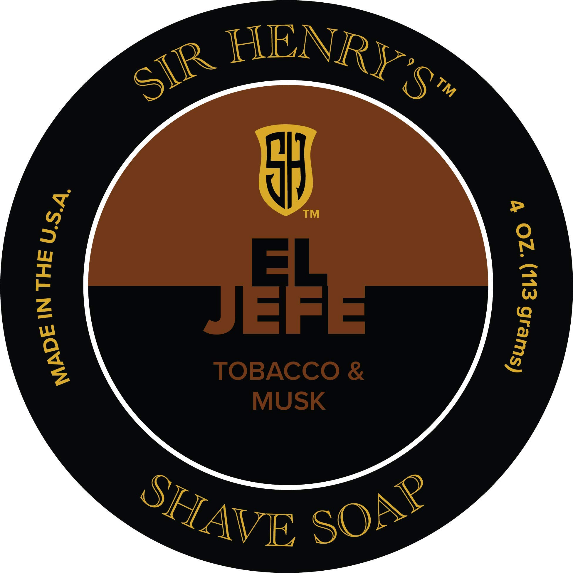 Sir Henry's El Jefe Shave Soap & Aftershave Combo. Tobacco & Musk. Smooth & Sooth