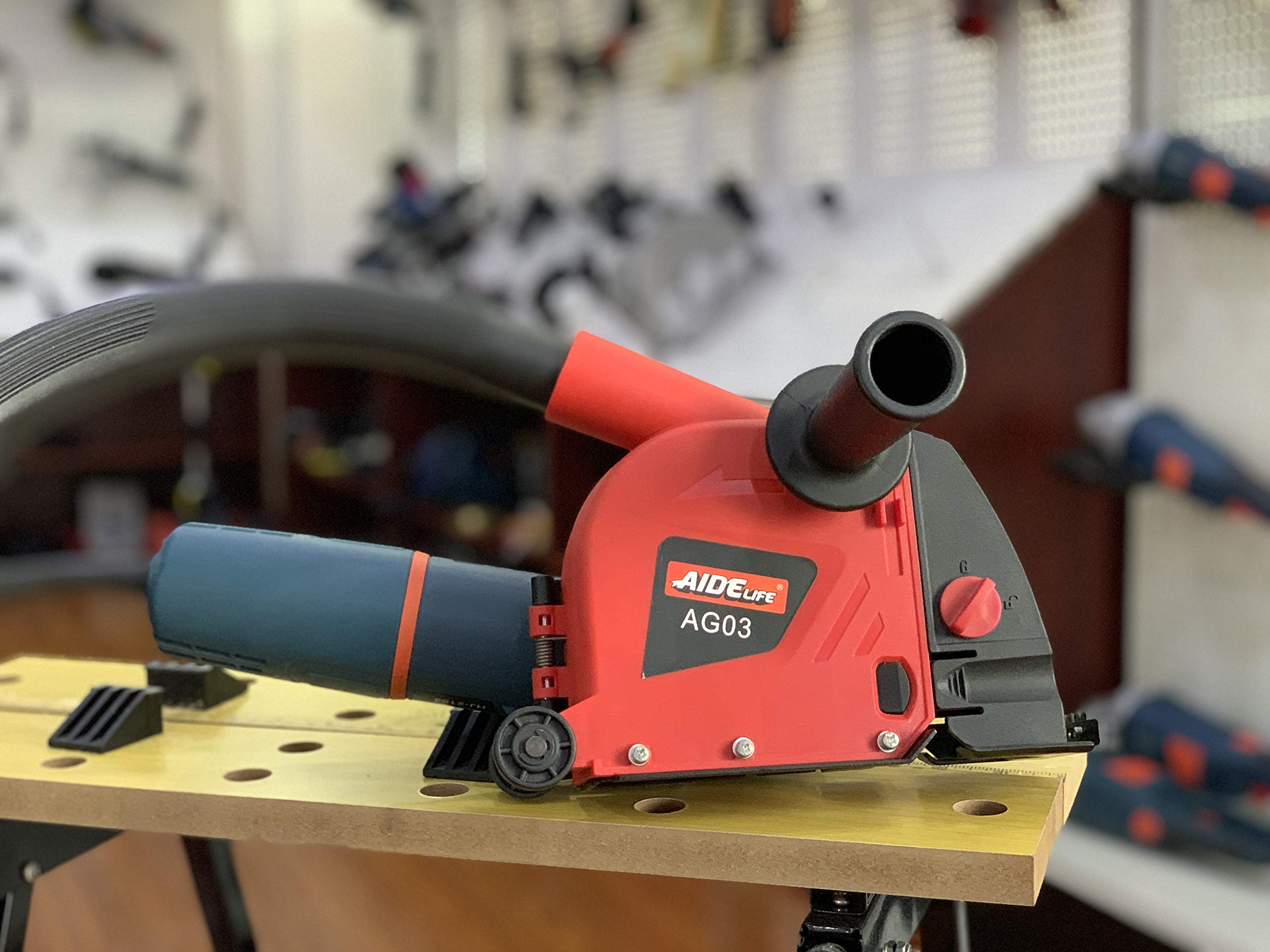 Aidelife Angle Grinder Dust Collection Attachment for Double-Cut Saw,Wall Chaser Dust Shroud 5 inch