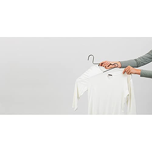 Brabantia Lightweight Black Aluminium Clothes Hangers (Set of 4) Extra Grip & Anti-Stretch Design