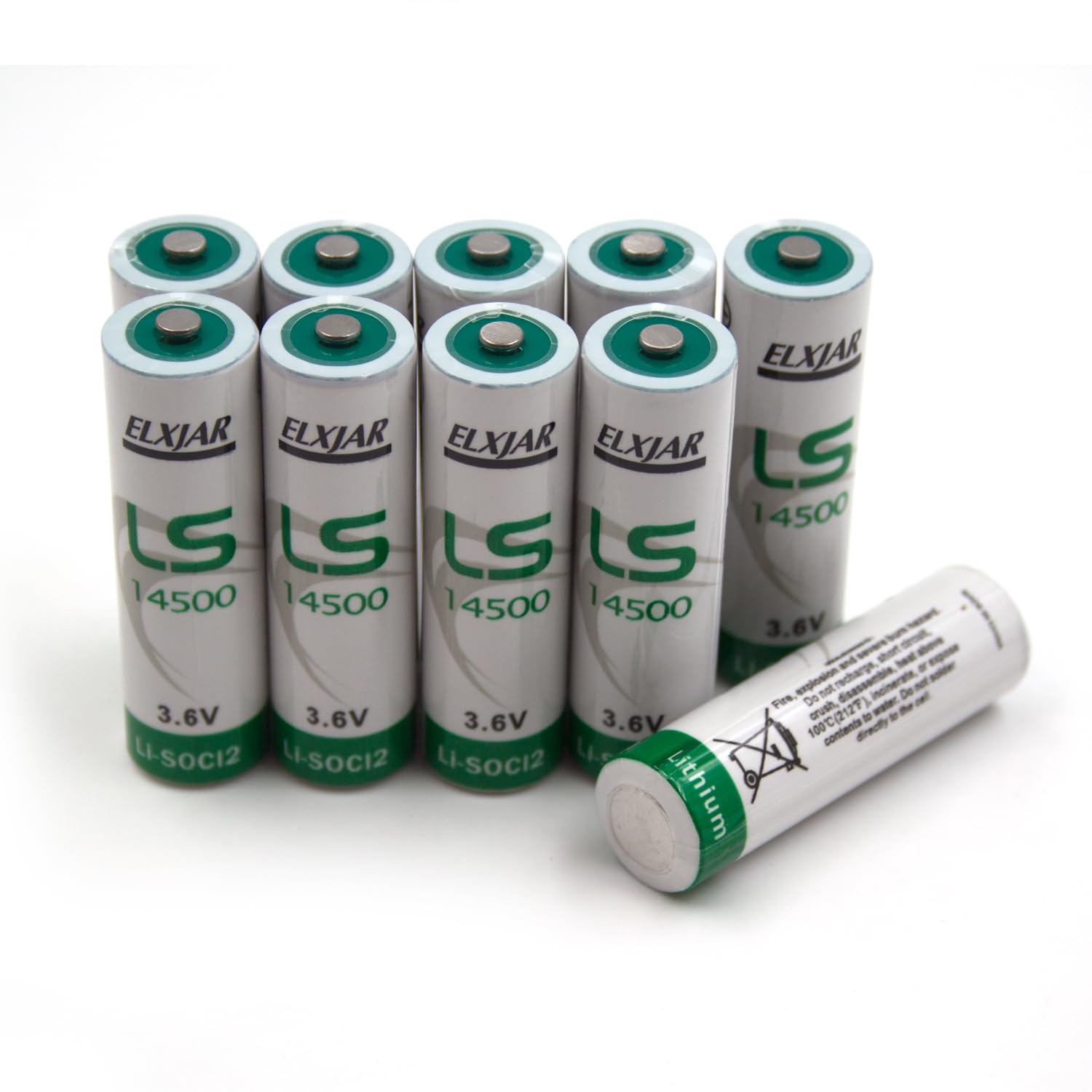 elxjar (10-Pack) 3.6V LS14500 ER14505 Battery, Water Electricity Meter PLC Facility Equipment Spare Generic Batteries