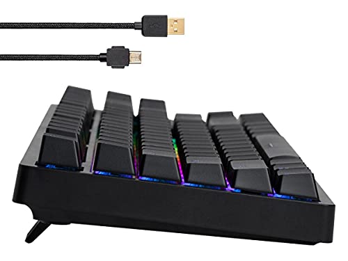 Monoprice Collider TKL Gaming Keyboard - Cherry MX (Blue), RGB Backlit, USB C, Programmable Macros, Full N‑Key Rollover, Mechanical Switches, Tenkeyless, for Computer PC Gamer - Dark Matter