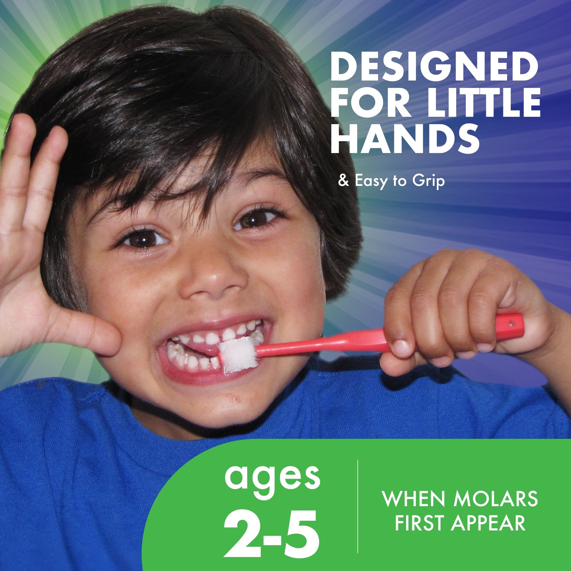 Brilliant Oral Care Child Toothbrush with Soft Bristles and Round Head, for a Kid Approved, Easy to Use All-Around Clean Mouth, Ages 2-5 Years, Pink, 1 Pack