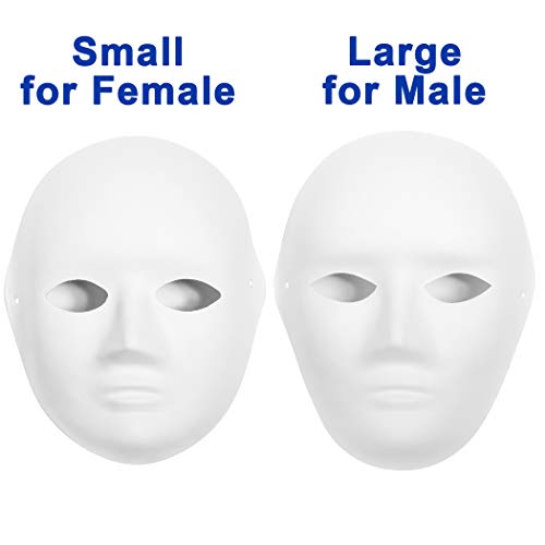 CALPALMY 30 Pack 2 Sizes Paper Mache Masks - Create Artistic Craft Projects from Wall Decorations to Theater and Halloween Costumes; Party, Masquerade Parties and Classroom Art
