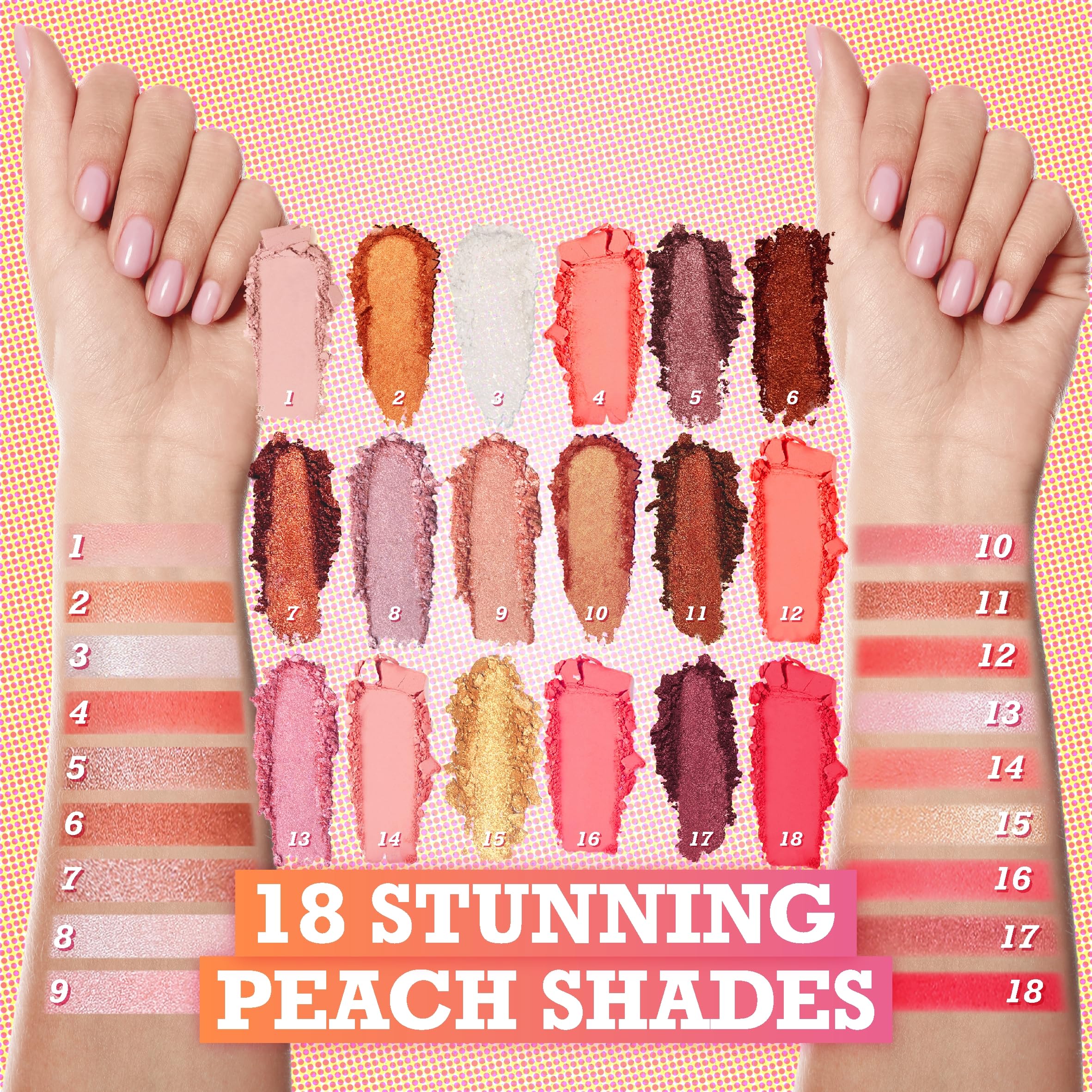 Tintark Peach Please 18 Colour Eyeshadow Palette for Beauty - Eyeshadow Cosmetics with Matte Metallic Sparkle Shimmer Pink & Highlighter Eye Makeup for Girls & Powder Eye Shadow Pallet