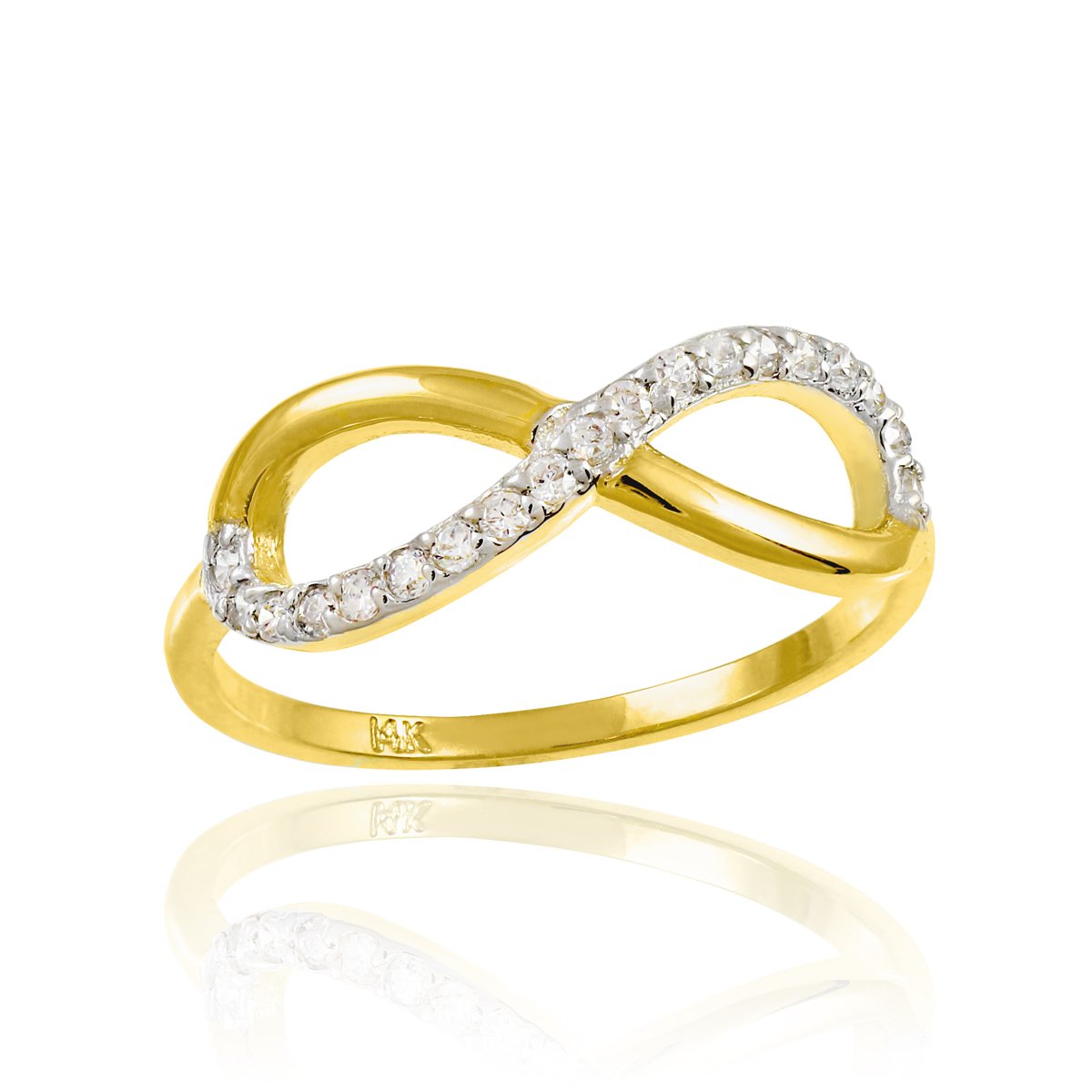14k Yellow Gold Infinity Ring with CZ (7)