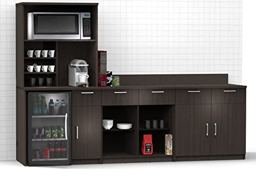Breaktime Coffee Break Lunch Room Furniture Buffet Model 3257 4 Piece Group Color Espresso - Factory Assembled (NOT RTA) Furniture Items ONLY.