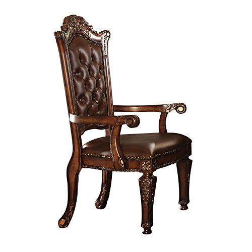ACME Vendome Executive Chair (Arm) - 92126 -Wood, PU & Cherry
