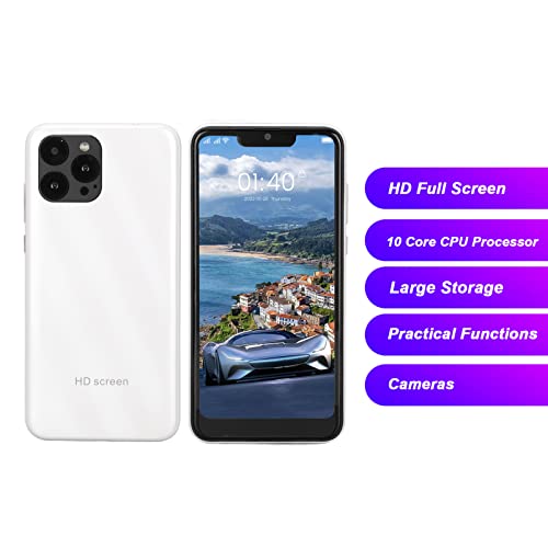 6.1" Smartphone Unlocked, Face Unlocked Cell Phone, 3GB RAM 32GB ROM, 2800mAh Battery, Dual SIM Slot Smartphone, GSM Unlock Cellphone for Android 6 (6.1" White)
