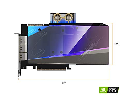 GIGABYTE AORUS GeForce RTX 3090 Xtreme WATERFORCE WB 24G Graphics Card, WATERFORCE Water Block Cooling System, 24GB 384-bit GDDR6X, GV-N3090AORUSX WB-24GD Video Card