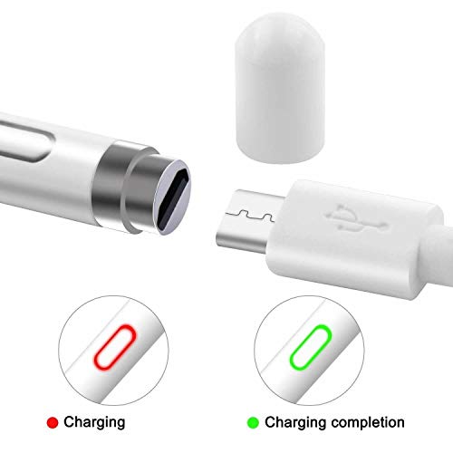 Active Stylus Pens for Touch Screens,Stylus Pen Compatible with Apple iPad, Capacitive Pencil for Kid Student Drawing, Writing,High Sensitivity,for Touch Screen Devices Tablet,Smartphone (White)