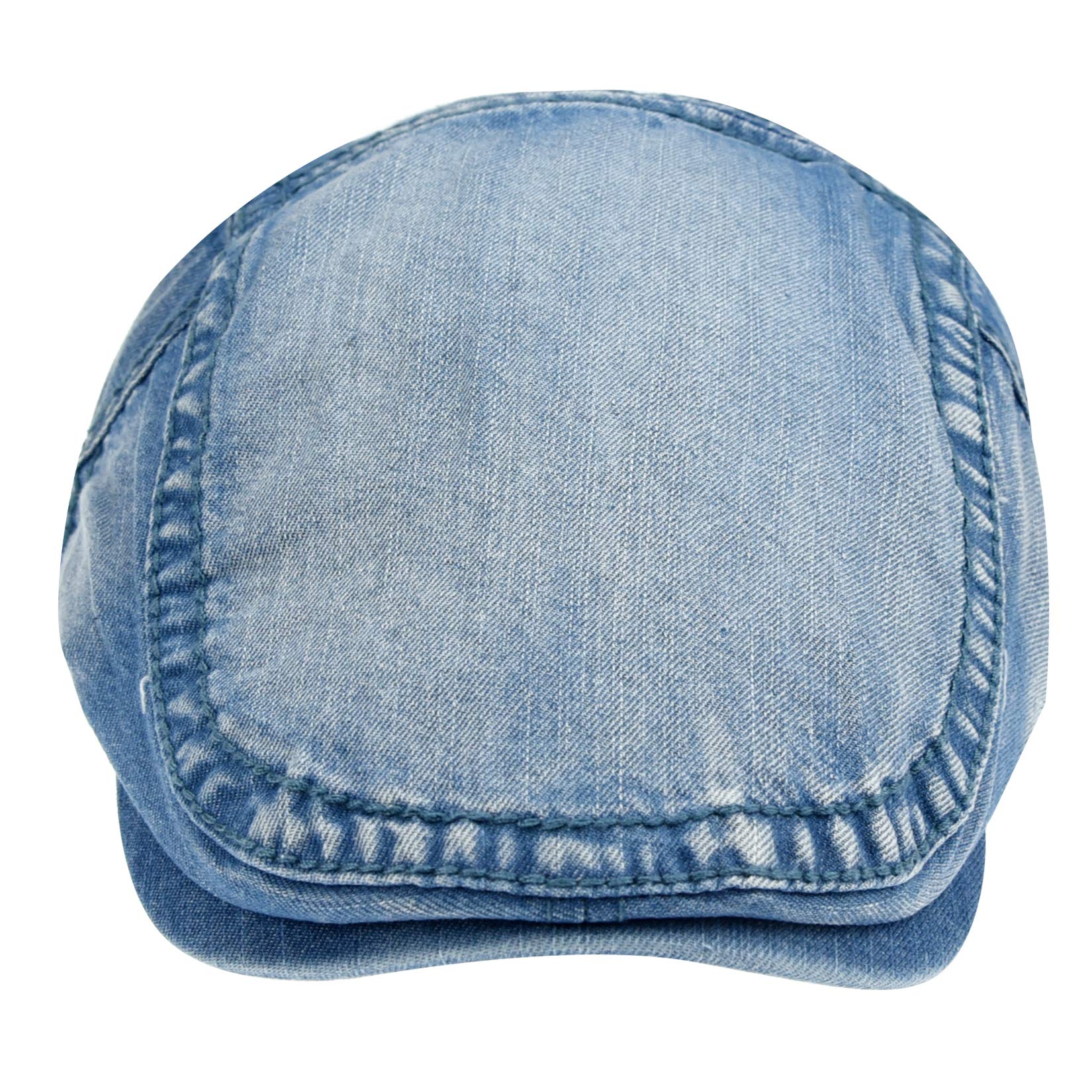 2 Pack Men's Flat Cap Adjustable Ivy Gatsby Newsboy Cabbie Hat for Men Women Blue (Deep Blue, Light Blue)