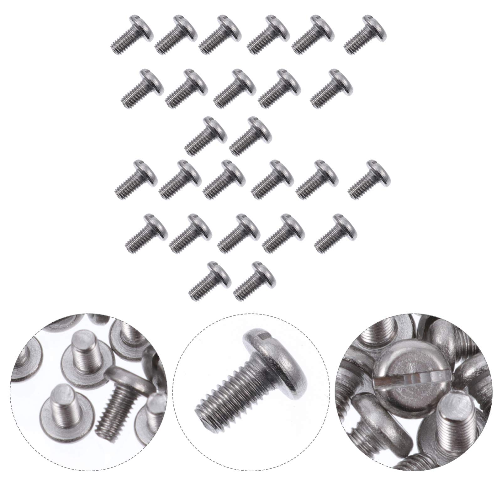 Scicalife 100pcs Round Head Screws Stainless Steel Wall Plate Screws Mechanical Maintenance Fixing Screws for Receptacle Outlet Cover, Wall Plate, Light Switch Plate