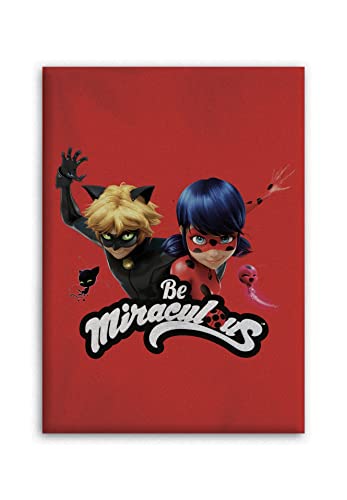 Miraculous Ladybug Soft Polyester Fleece with Ladybug and Cat Noir 100cm X 140cm (39" X 55")