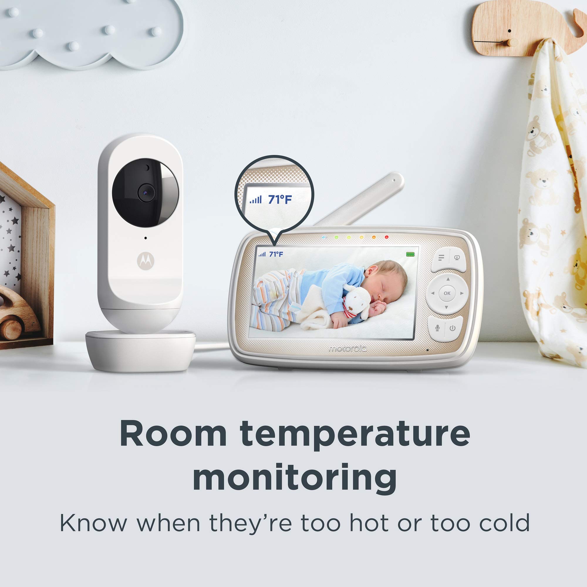 Motorola Connect20-2 Video Baby Monitor with Two Cameras β 4.3" Parent Unit and Wi-Fi Viewing for Baby, Elderly, Pet - 2-Way Audio, Night Vision, Temperature Sensor, Digital Zoom