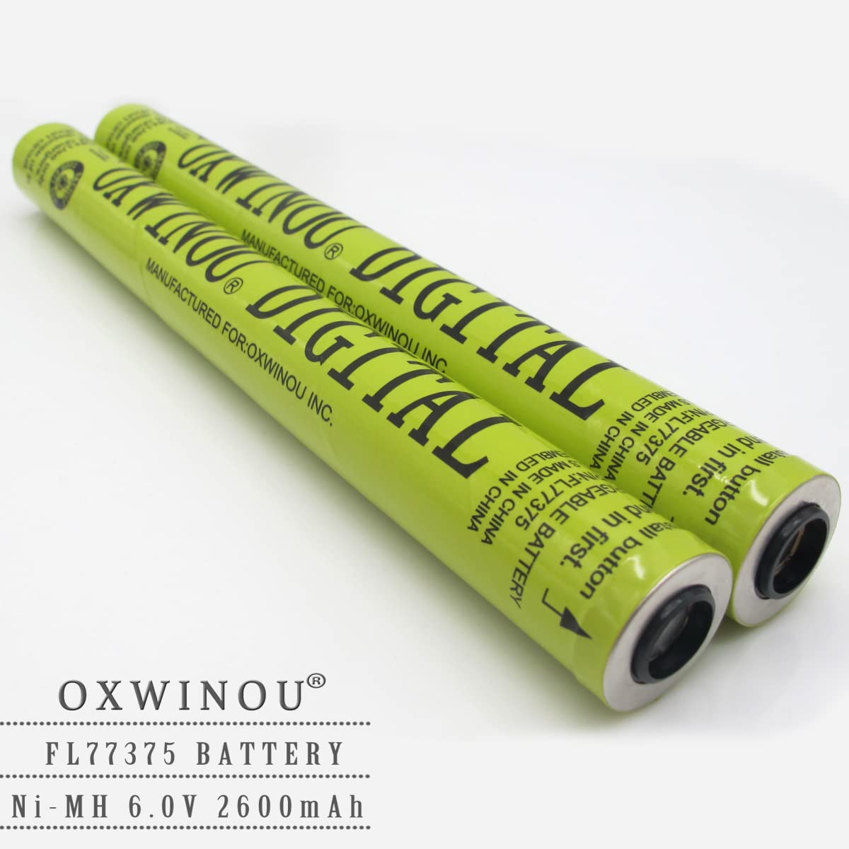 6V NIMH 2600mAh Rechargeable Flashlight Battery Compatible with Streamlight SL20X-LED 77375 77175 Rechargeable NiMH Battery Stick for SL-20XP Flashlights OXWINOU Digital Battery 1-Pack