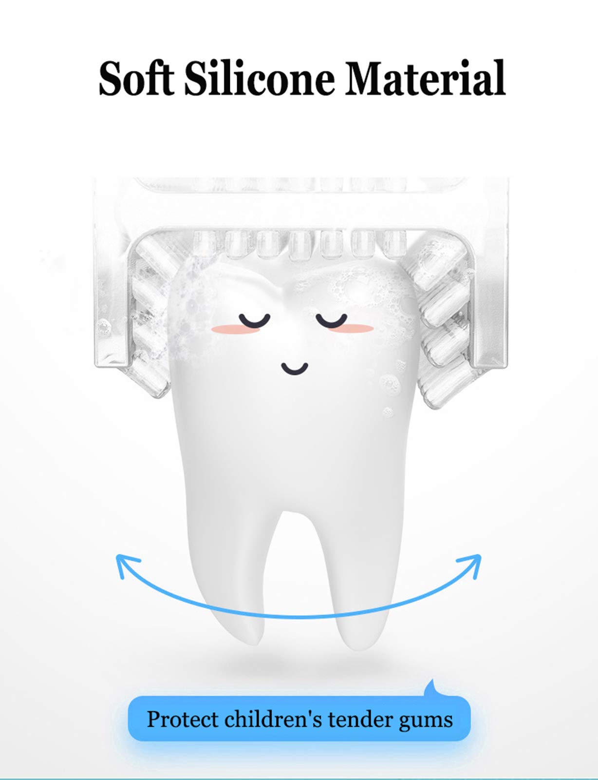 FOKER U-Shaped Electric Toothbrush Brush Replacement Heads, Kids Automatic Toothbrush Head Accessories, Replaceable Toothbrush Head, Silicone Toothbrush Head, Suitable for 2-6 Years Old, Pack of 4