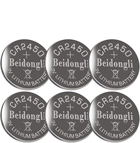 Beidongli CR2450 Battery 3V Lithium (6PACK)【5-Year Warranty】