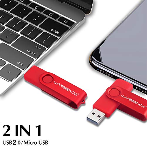 64GB Micro USB Photo Storage Keychain USB Flash Drive for Android Phone Samsung Galaxy S7/S6/S5/S4/S3, Note5/4/3/2, A7/A8/A9,C5/C7, LG V40,G4,Q7,LG Stylo3 (64GB, Red)
