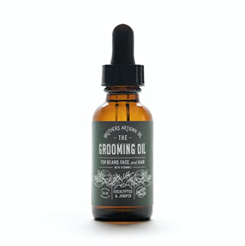 Brothers Artisan Oil: The Grooming Oil - Eucalyptus & Juniper | Award Winning | All Natural Soothing & Nourishing | For All Skin Types | Condition Beard | 100% Vegan
