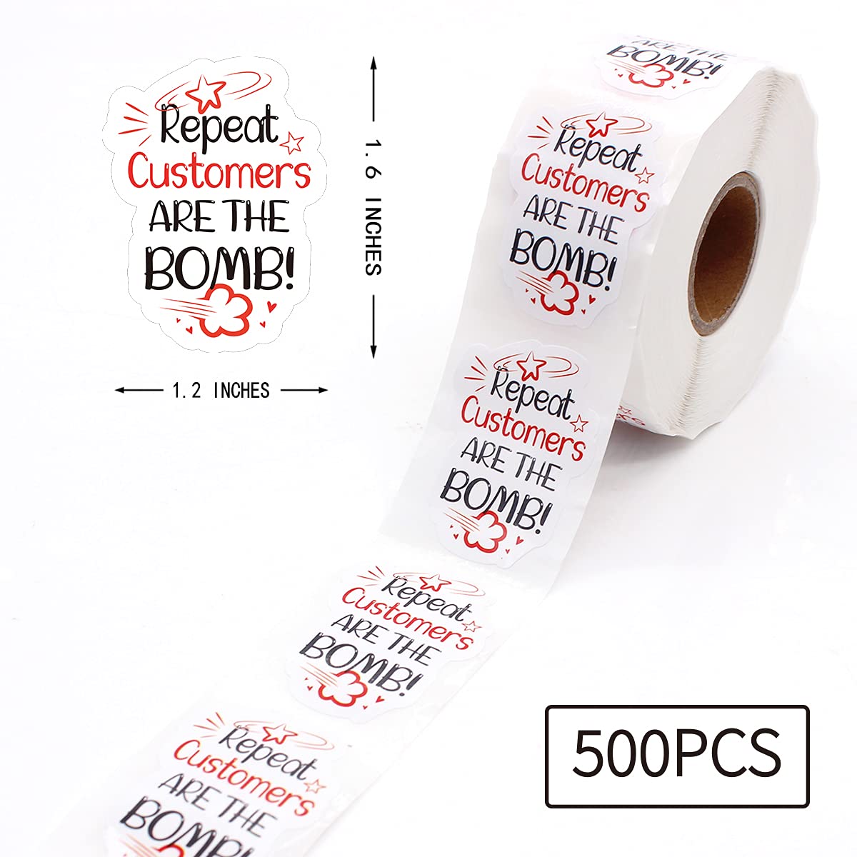 Littlefa 1.5” Repeat Customers are The Bomb with Funny Design Stickers,Thank You Stickers,Small Business Stickers, Envelopes Stickers, Gift Bags Packaging 500 PCS