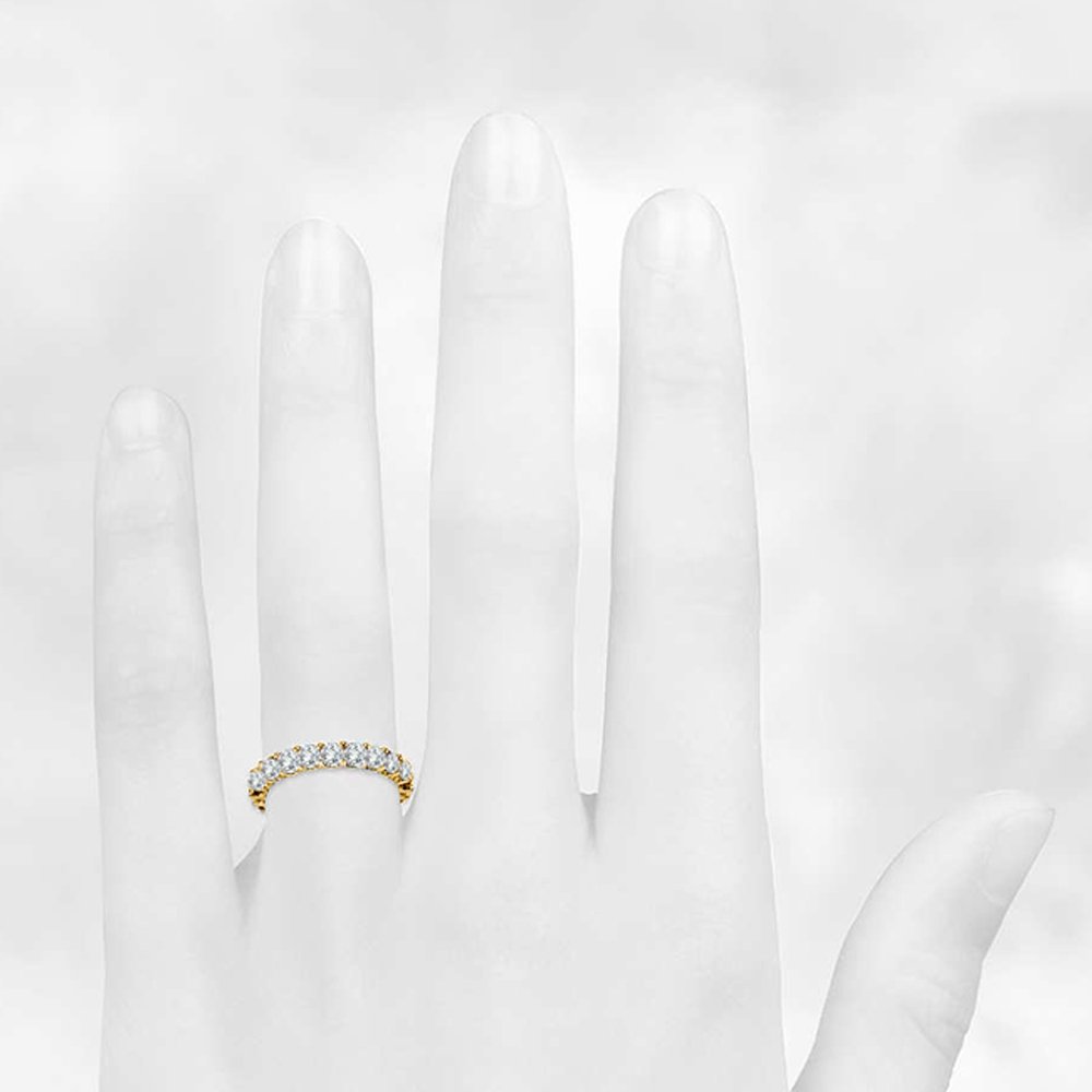 2.00 Carat Diamond Full Eternity Engagement Wedding Anniversary Bridal Band Ring 14K Yellow Gold