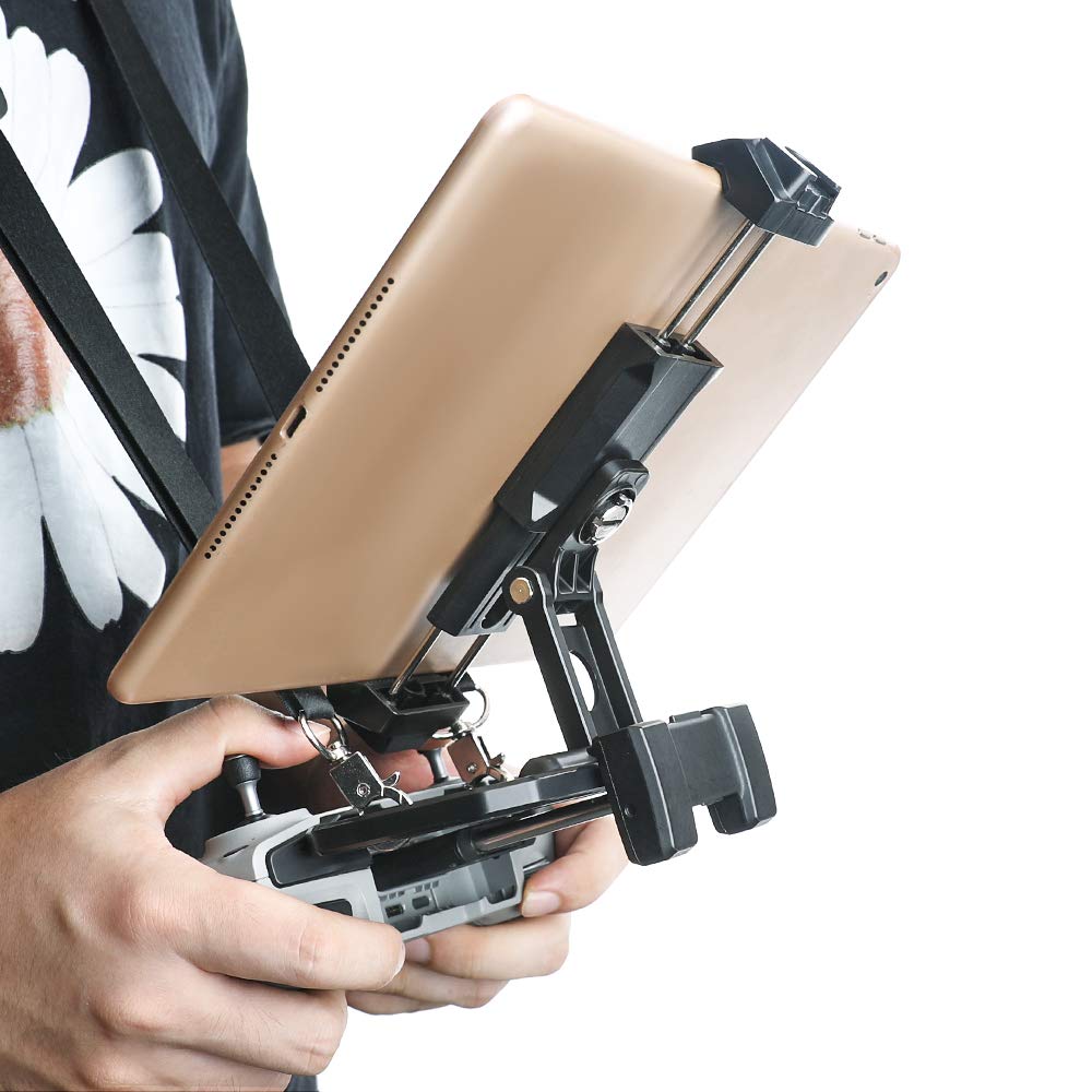 RCGEEK Tablet Stand Compatible with DJI Mavic Mini 4K / Air 3 / Mini 2 / Mini 2 SE/Mini 3 Pro/Air 2 / Mavic 3/ Air 2S Drone Remote Controller 4-11 inch Foldable Tablet Holder with Neck Lanyard