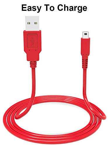 6amLifestyle [2 Pack] 5FT 3DS USB Charger Charging Cable, Power Cord for Nintendo New 3DS XL/New 3DS/ 3DS XL/ 3DS/ New 2DS XL/New 2DS/ 2DS XL/ 2DS/ DSi/DSi XL Bule/Red/Yellow