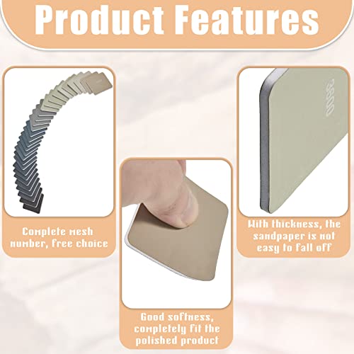 30 Pieces 2 x 2 Inch Sanding Pads Padded Sanding Pads Polishing Soft Mess Pen Sanding Kit Double-sided Grits for Plastic Sanding Acrylic Materials