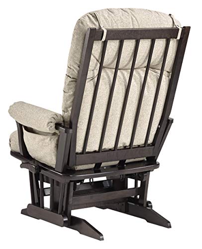 Dutailier Joanna Grand Wood Glider Chair with Multi-Position Lock, Espresso/Beige