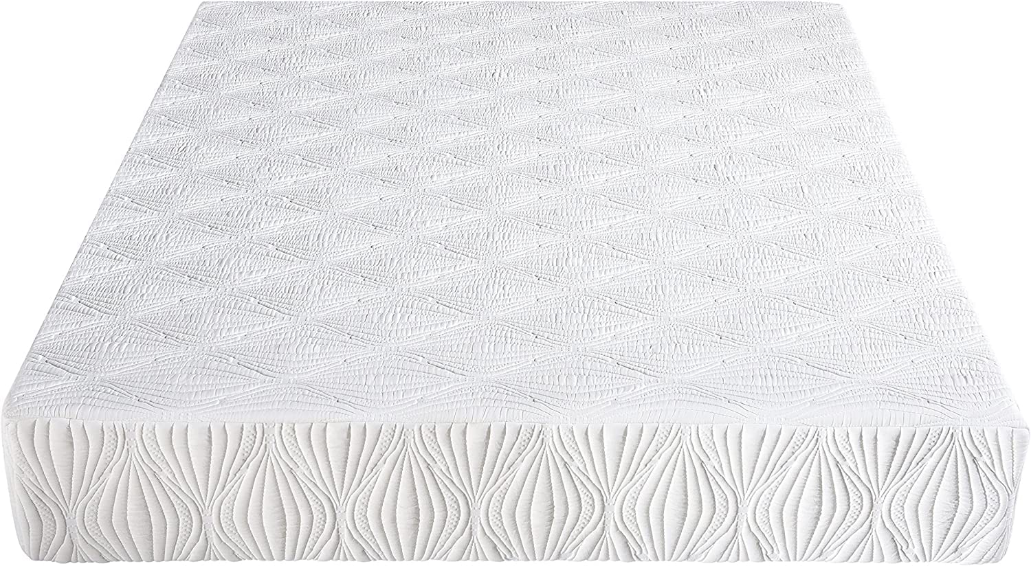 AC Pacific VISCOGEL Gel Infused Polyester Memory Foam Mattress Made in USA, Queen, White