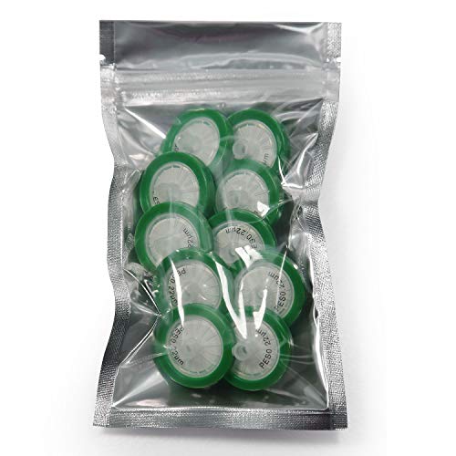 AMTAST Syringe Filters PES Multi-Layer Prefilter 25MM Diameter 0.22um Pore Size Non Sterile(Pack of 10)