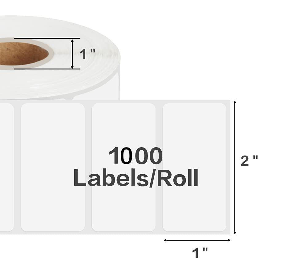 2.25" x 1.25" Thermal Label, Adhesive Address Shipping Barcode Thermal Sticker Compatible with Rollo and Zebra Thermal Label Printers (red)
