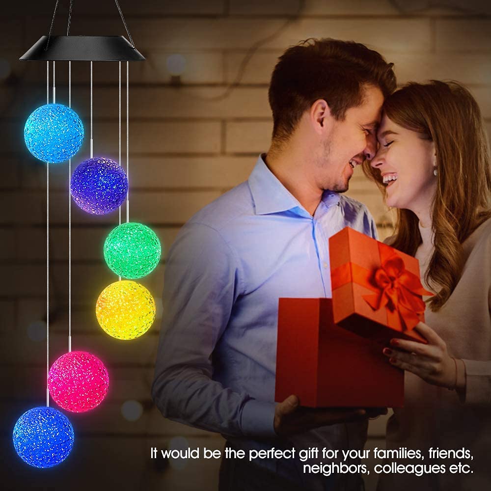 AceList Ramadan Decorations Solar Wind Chimes with Moon Star Lights Patterns, Moon Star Wind Chimes for Ramadan Mubarak Eid Decorations