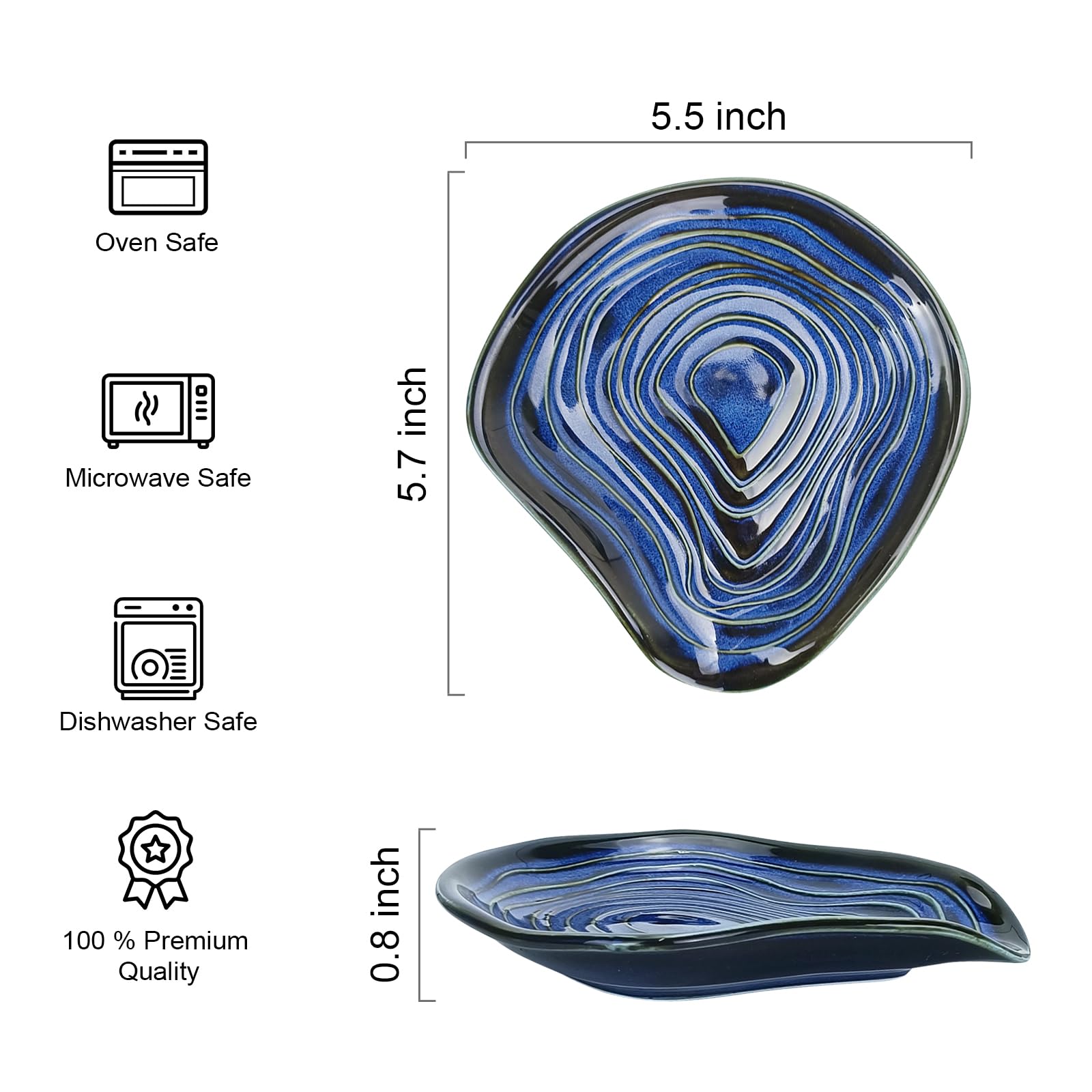 3 Pack Spoon Rest for Stove Top, 5.7β Ceramic Spoon Holder for Stove, Heat-Resistant Spoon Rest for Kitchen Counter Spoons Spatulas Ladles (Blue Khaki White)