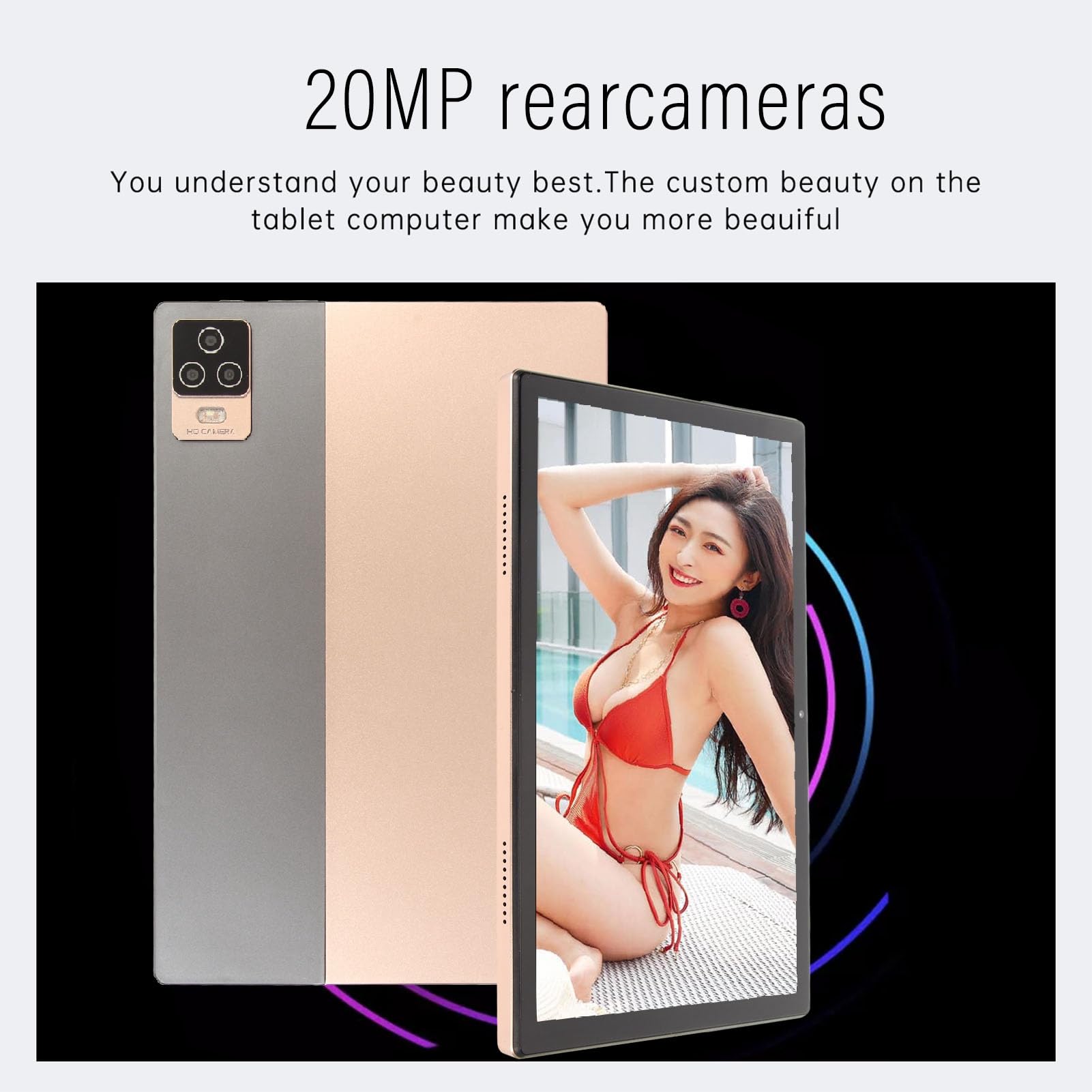 2 in 1 Tablet 10.1 Inch, 8GB RAM 256GB ROM, Dual 8+20MP Camera, 2.4G 5G Dual Band WiFi Tablet MT6755 8 Core, Bluetooth, 128GB Expand Support (US Plug 110β240V)