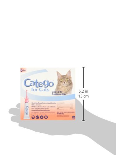 Catego Flea and Tick Control for Cats (6 doses) Over 1.5 lbs, 8 Weeks or Older