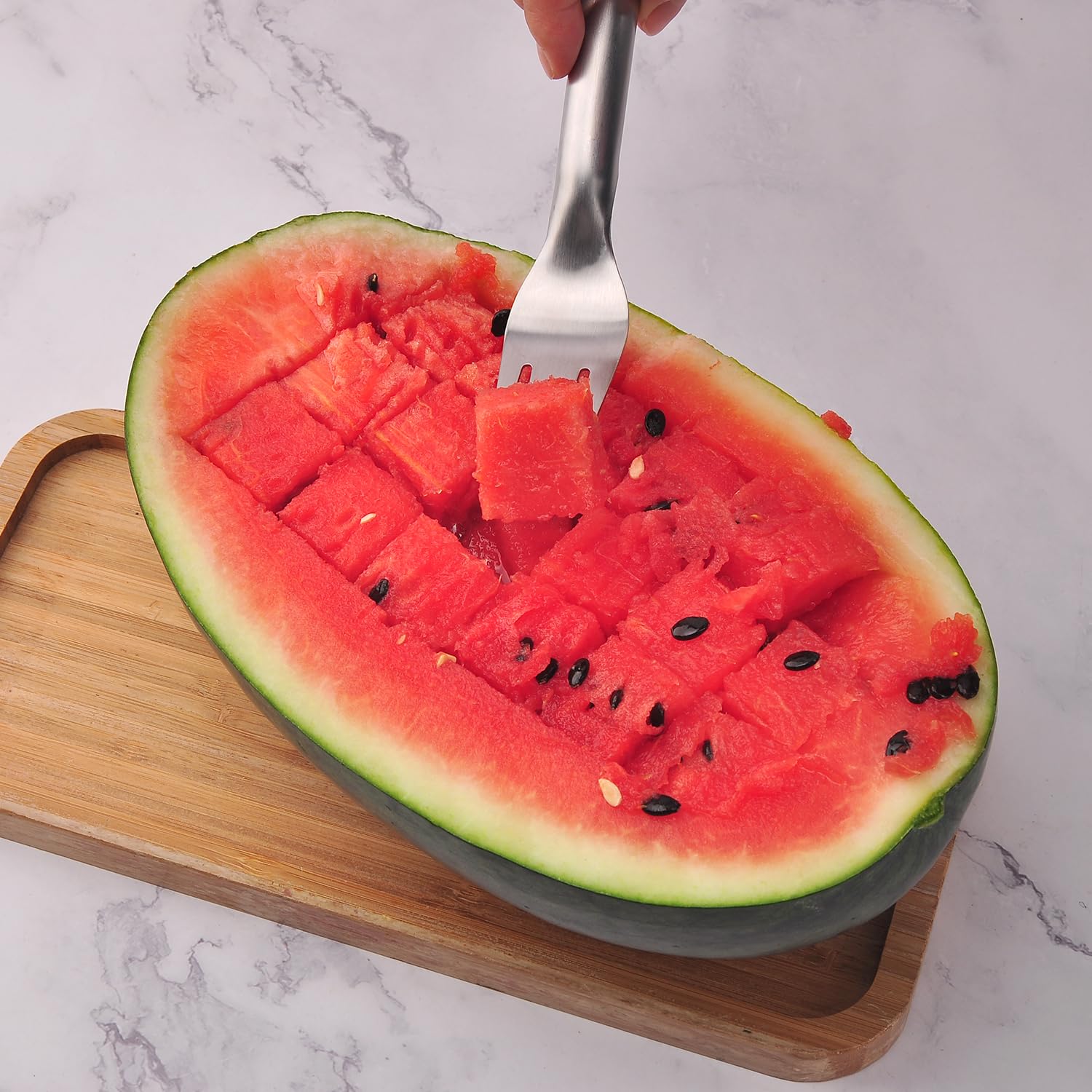 3 Pack Watermelon Cutter Stainless Steel Fruit Cutter, 2-in-1 Watermelon Slicer Kitchen Gadgets Watermelon Cutter Slicer Tool, Quickly Fruit Forks Slicer for Home Party Camping Kitchen Gadget