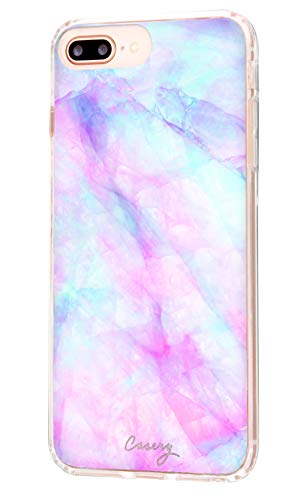 Casery Case Designed for The Apple iPhone, Iridescent Crystal (Exotic Marble) - Military Grade Protection - Drop Tested - Protective Slim Clear Case for Apple iPhone 8 Plus, iPhone 7/6/6s Plus