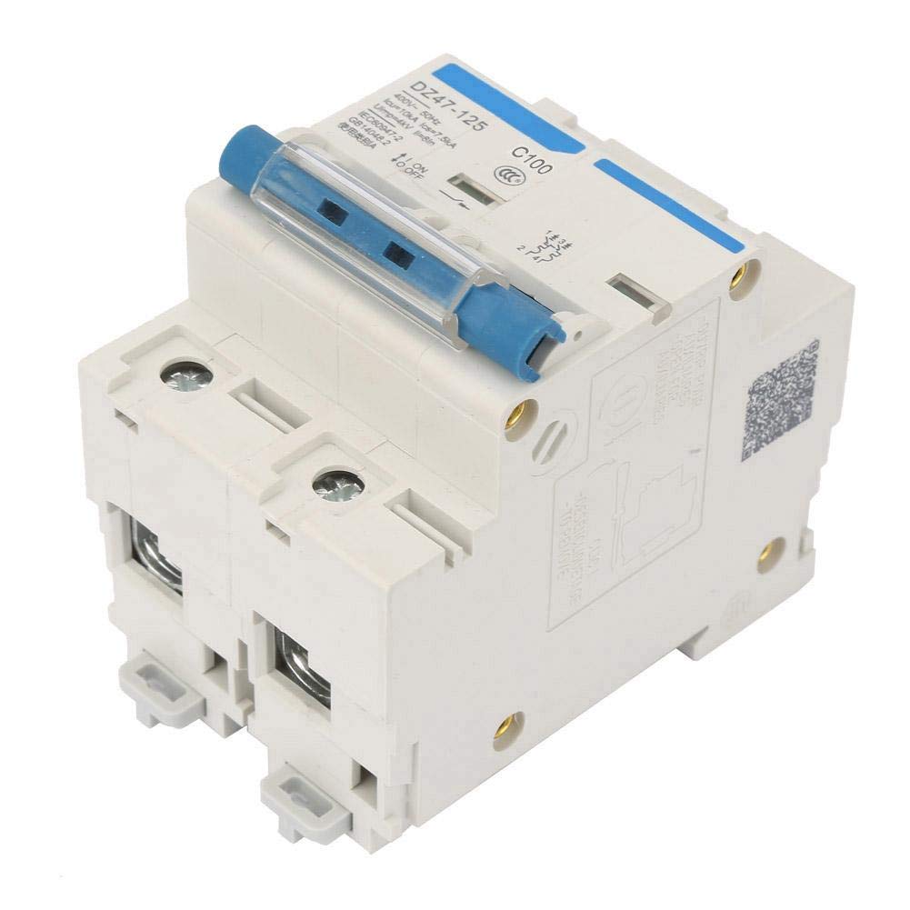 Current Circuit Breaker, DZ47-125 2P Current Miniature Circuit Breaker 400V 80/100/125A Leakage Protection Switch Supplemental Protection(100A)