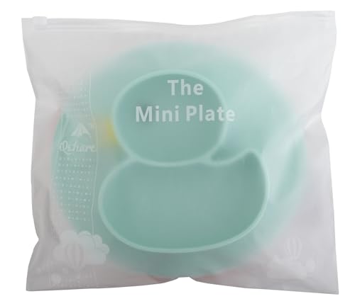 Baby Divided Plate Silicone 2 Set- Portable Non Slip Child Feeding Plate for Children Babies and Kids BPA Free Baby Dinner Plate Microwave Dishwasher Safe