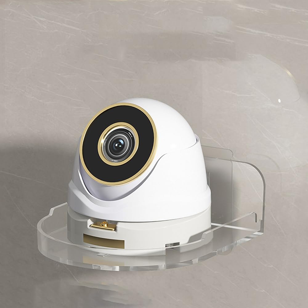 3 Packs Camera Wall Shelf Heavy Duty Adhesive Floating Shelf for Security Camera,Baby Monitor,Mini Speaker Wall Space Bracket(Clear)