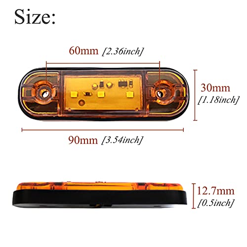 ACSUZ 10Pcs Truck Accesorios Trailer Car External Lights 12V 24V Warning Tail Light Signal Brake Lamps for Truck Trailer Lorry Bus,Green