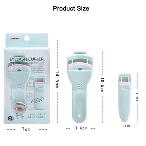 Eyelash Curler Professional Lash Curler Tool with 4 Extra Silicone Replacement Pads Portable Plastic Eye Lash Curler in Beauty & Personal Care Eyelash Curlers Green