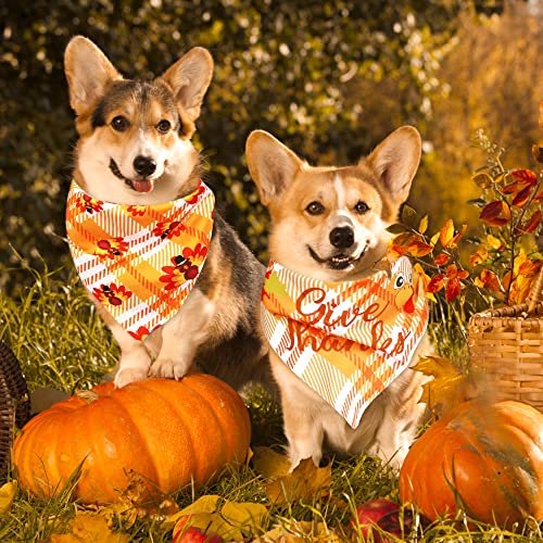 4 Pack Halloween/Thanksgiving/Christmas/New Year Dog Bandanas - Triangle Reversible Pet Scarf for Dogs, Adjustable Holiday Dog Bandanas for Small Medium Large Dogs Pets