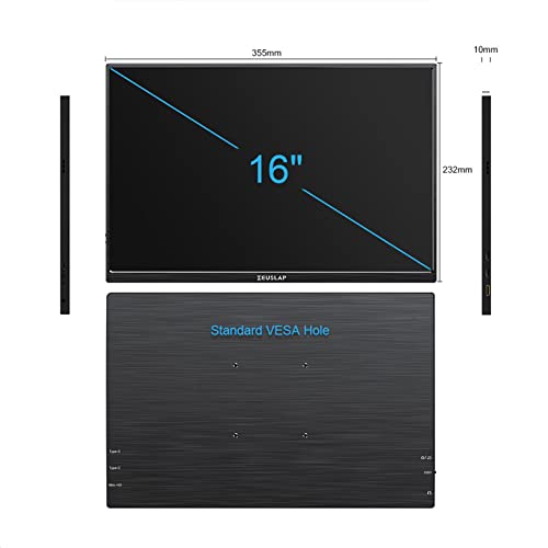 2.5K 16-inch Portable Display, 1600P IPS Screen, 100% Color Gamut, 144HZ, with Foldable Stand
