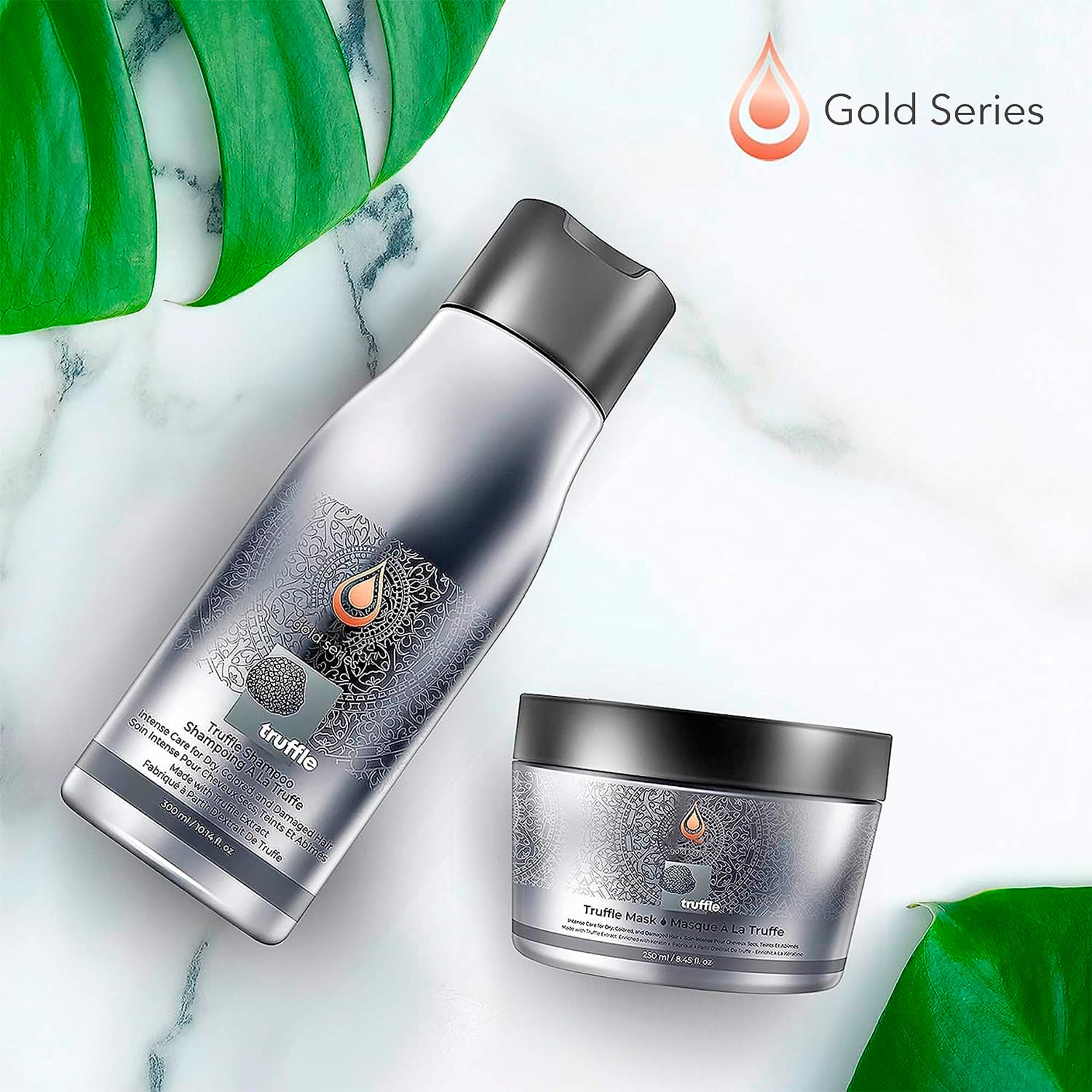 Gold Series Deluxe Combo Set Truffle Shampoo 10.14 Fl.oz and Truffle Mask 8.45 Fl.oz β Enriched with Keratin - Made with Pure Argan Oil
