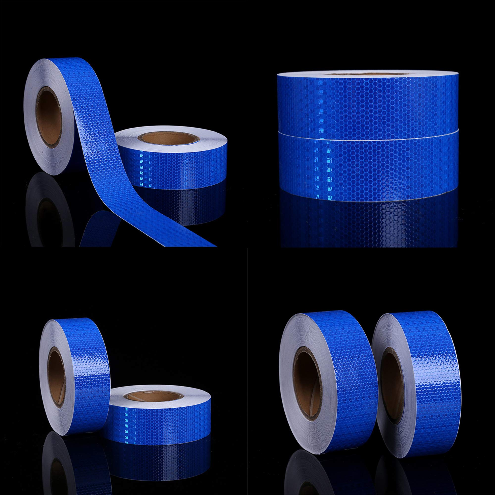 Bulina Reflective Tape 2 Inch X 82ft Safety Tape High Visibility Conspicuity Reflector Blue Tape for Trailer, Cars, Trucks(FG003B)